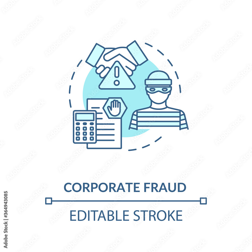 Corporate fraud concept icon. Fraudulent company. Common corporate ...