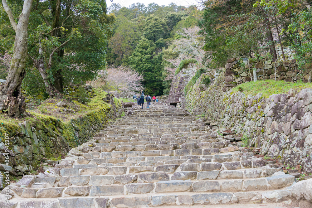 Azuchi Castle Ruins in Omihachiman, Shiga, Japan. Azuchi Castle was one ...