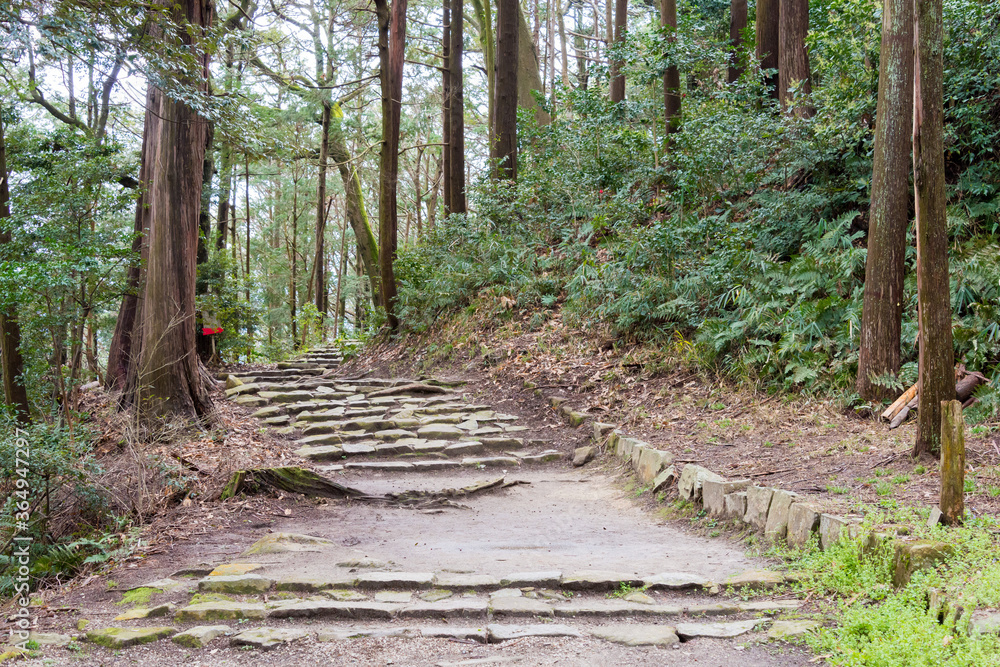 Azuchi Castle Ruins in Omihachiman, Shiga, Japan. Azuchi Castle was one ...