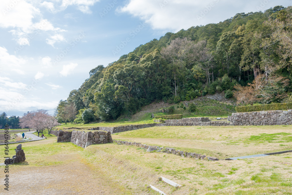 Azuchi Castle Ruins in Omihachiman, Shiga, Japan. Azuchi Castle was one ...