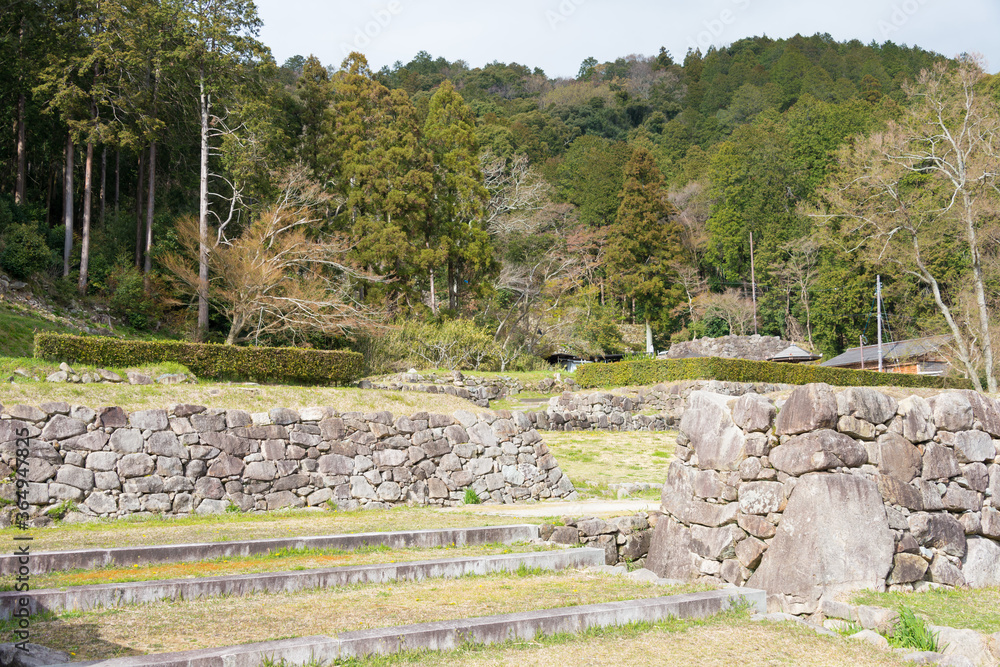 Azuchi Castle Ruins in Omihachiman, Shiga, Japan. Azuchi Castle was one ...