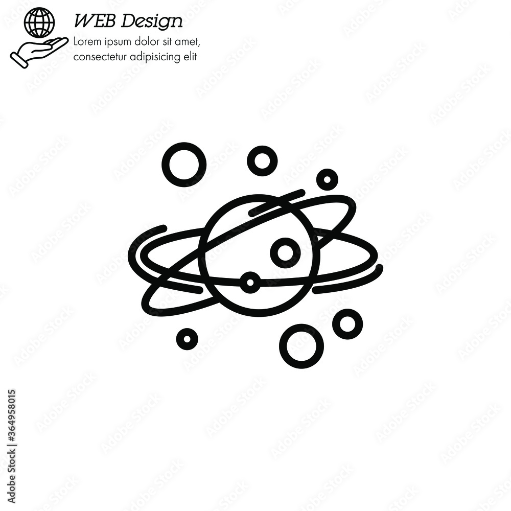 solar system icon thin line, linear, outline vector. solar system ...