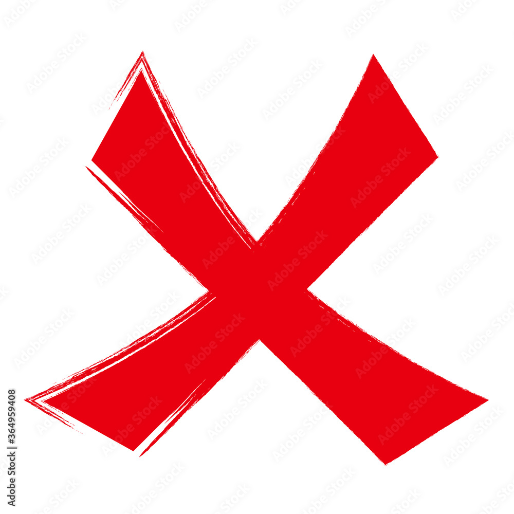 X red cross icon vector isolated on white background. Flat X red cross ...