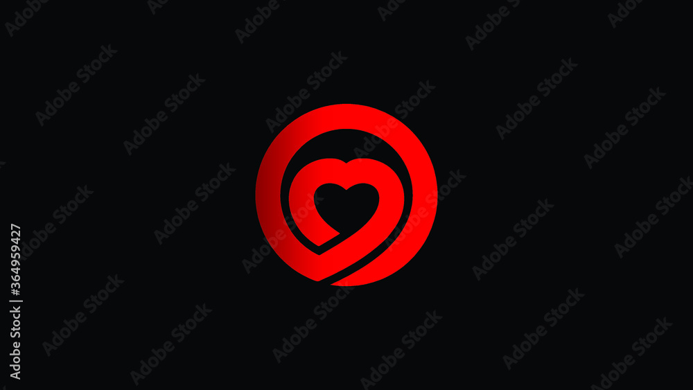O letter with heart icon logo Stock Vector | Adobe Stock
