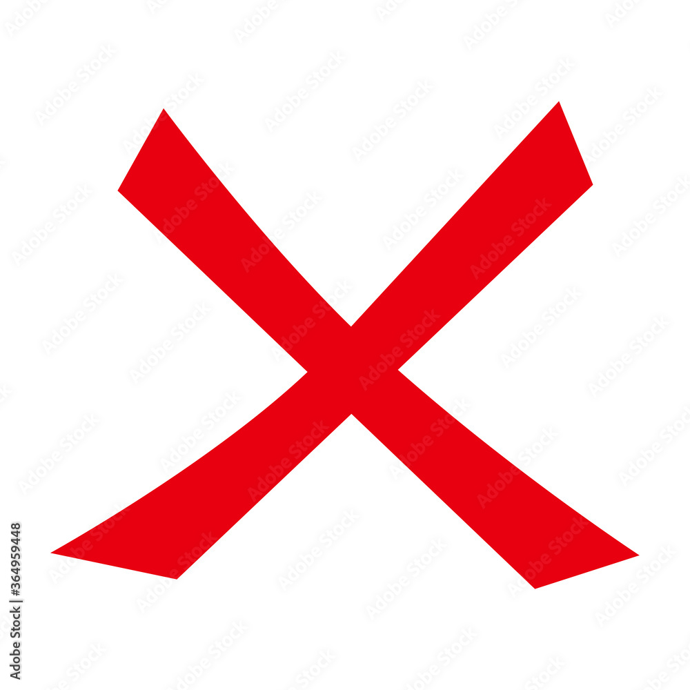 X red cross icon vector isolated on white background. Flat X red cross ...
