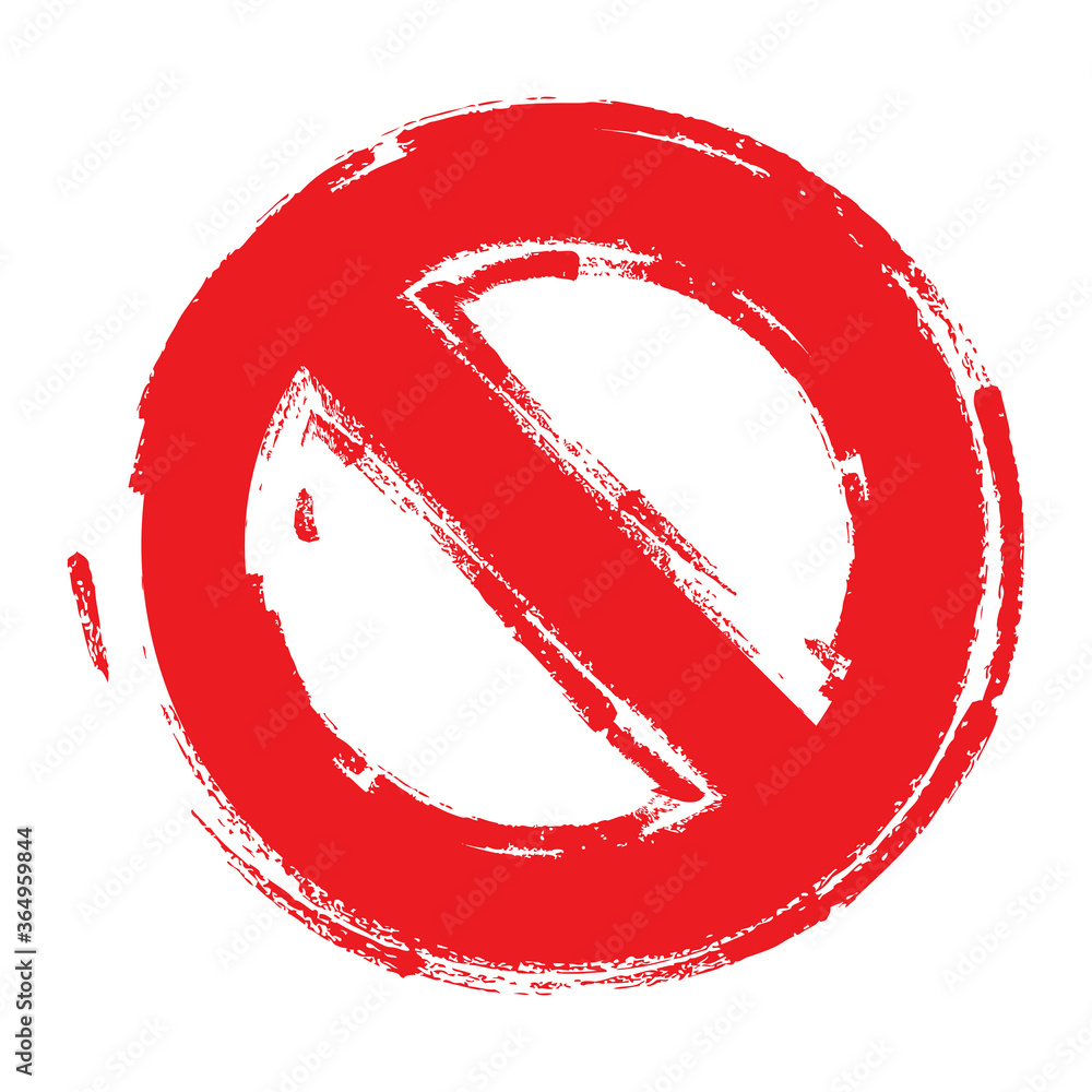 Forbidden icon vector isolated on white background. Flat no symbol. Red ...