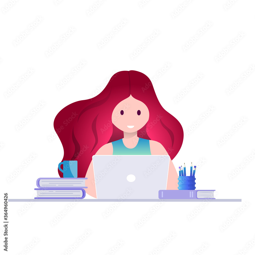 Online education, self learning concept vector illustration Stock ...