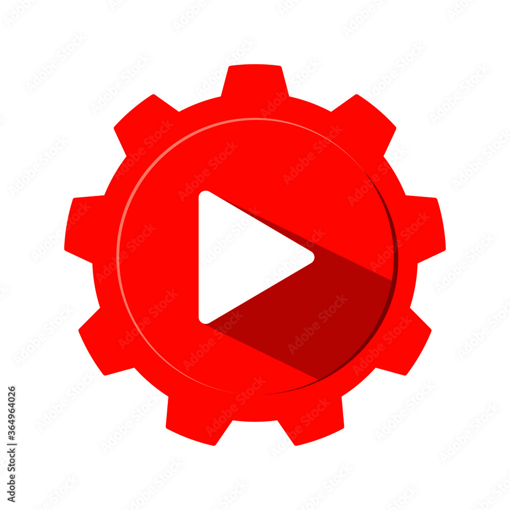 red play Icon and gear icon. for your web site design, logo, app, UI ...