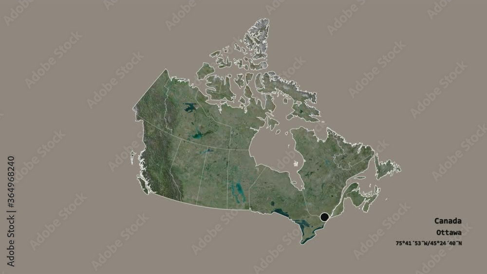 Yukon, territory of Canada, with its capital, localized, outlined and ...