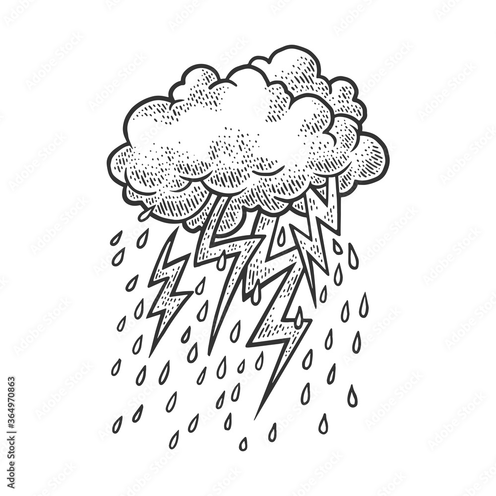 Lightning Drawing Black And White