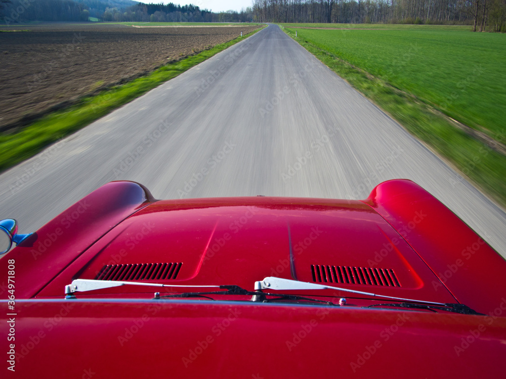 driving Fiat 124 Sport Coupe 1400, Series AC from 1969 through a forest ...