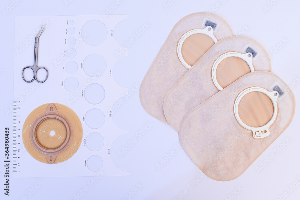 Colostomy kit on white background Stock Photo | Adobe Stock