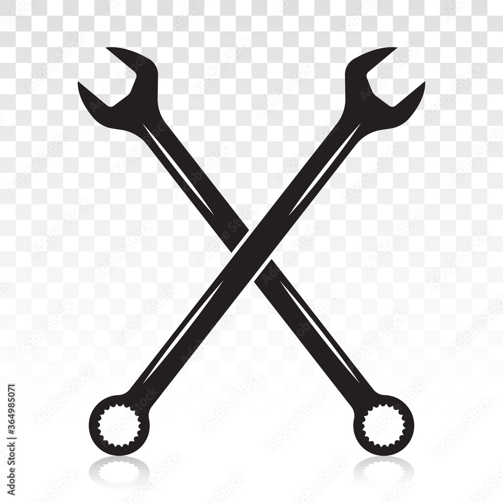 Crossed a wrench / spanner flat vector icon for apps or websites Stock ...