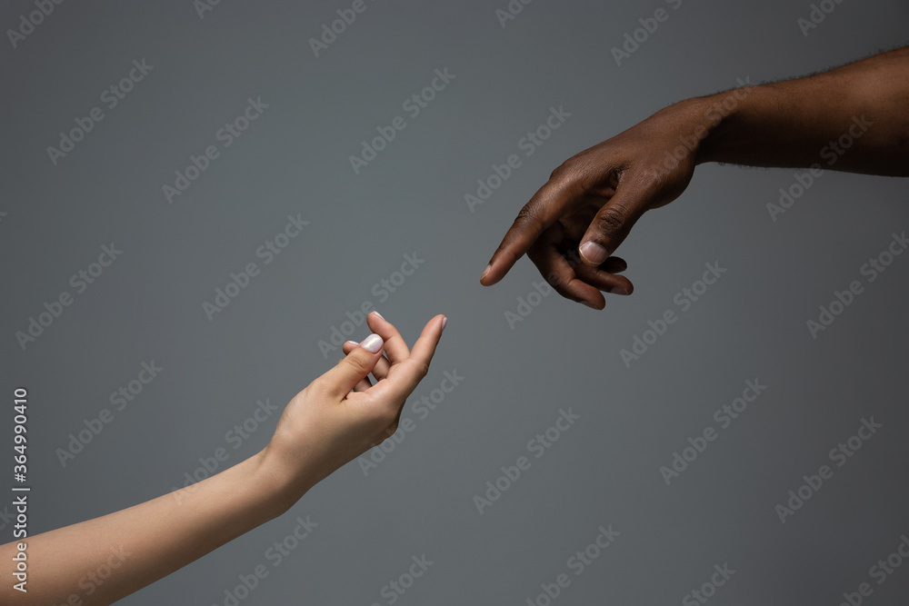 Touch of God. Racial tolerance. Respect social unity. African and ...