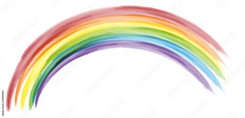 hand-drawn watercolor rainbow isolated on white background vector ...