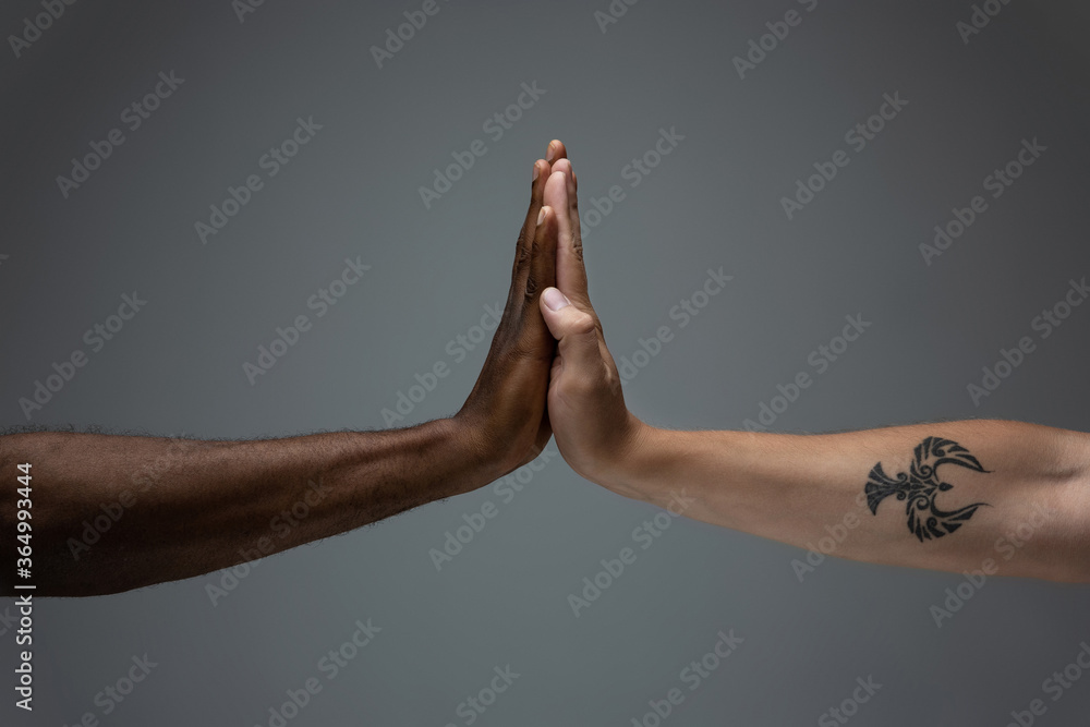 Greeting clapping. Racial tolerance. Respect social unity. African and ...