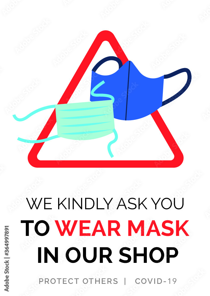 Alert sign for shop door - poster Covid-19 UK kindly reminder for ...