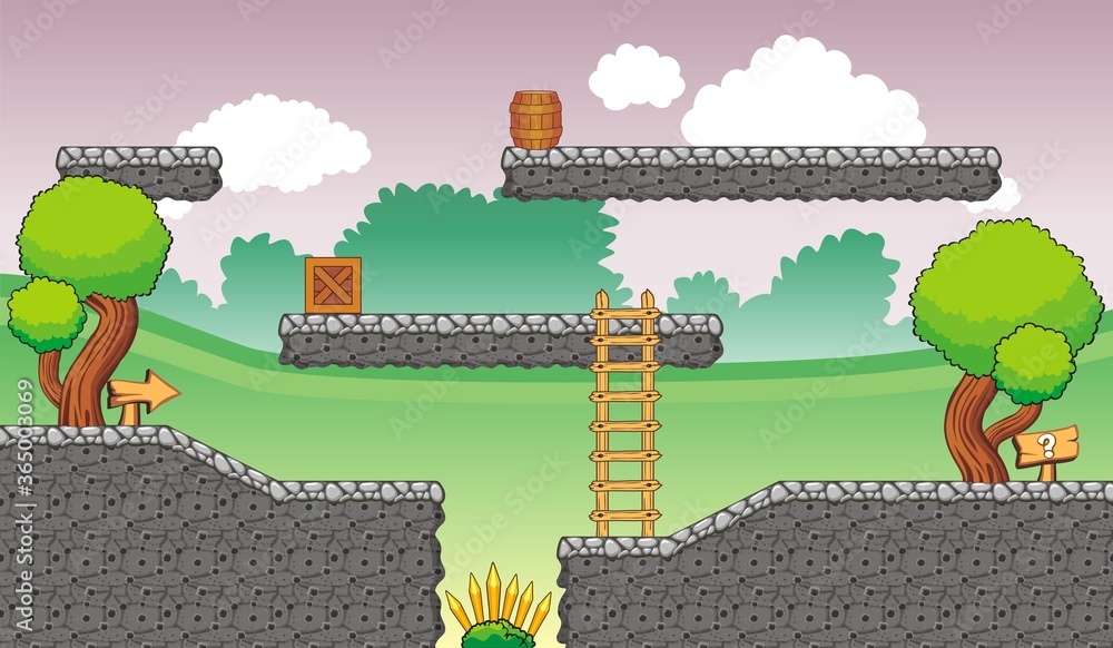 Tileset Platform for creating Game, A set of layered vector game asset ...