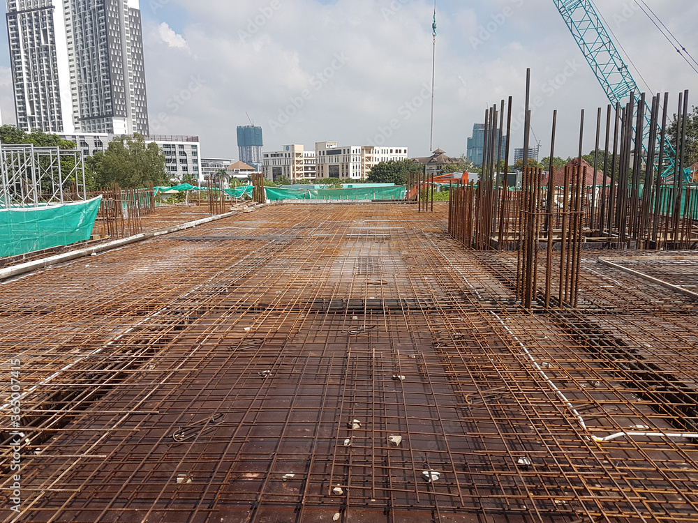 KUALA LUMPUR, MALAYSIA -MARCH 3, 2020: Building floor slab under ...