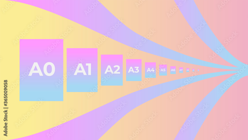 Infographic detailing the relative sizes of A Series paper, A0, A1, A2 ...