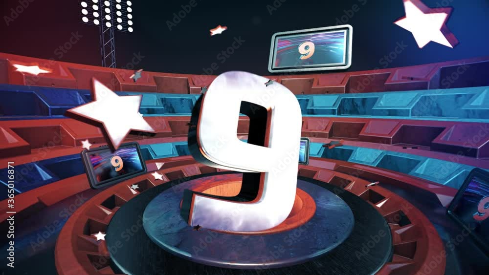 NUMBER 9, Top Ten Numbers Animation , Rendering, Background, rendering ...