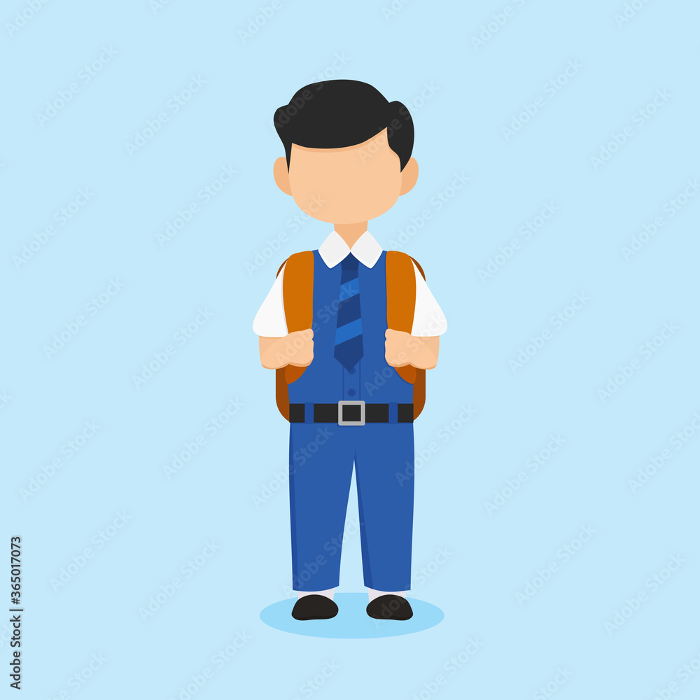 Cartoon student characters, Vector illustration of junior high school ...