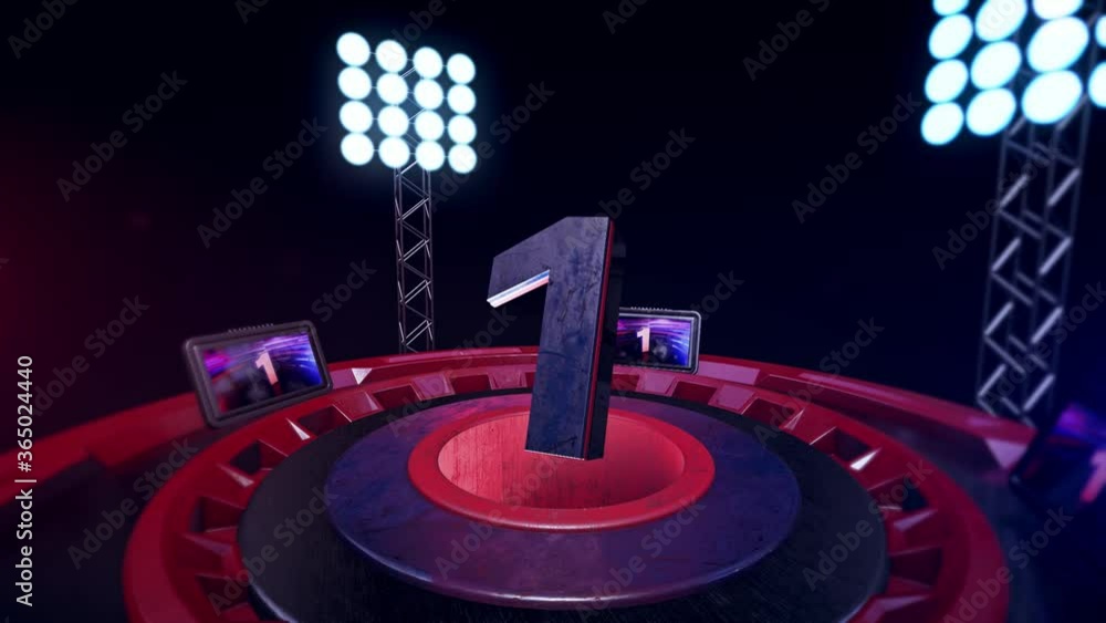 Vidéo Stock NUMBER 1, Top Ten Numbers Animation , Rendering, Background ...