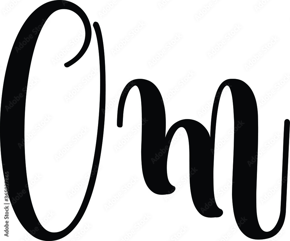 Om Hand Written Typography word modern Calligraphy Text Stock Vector ...