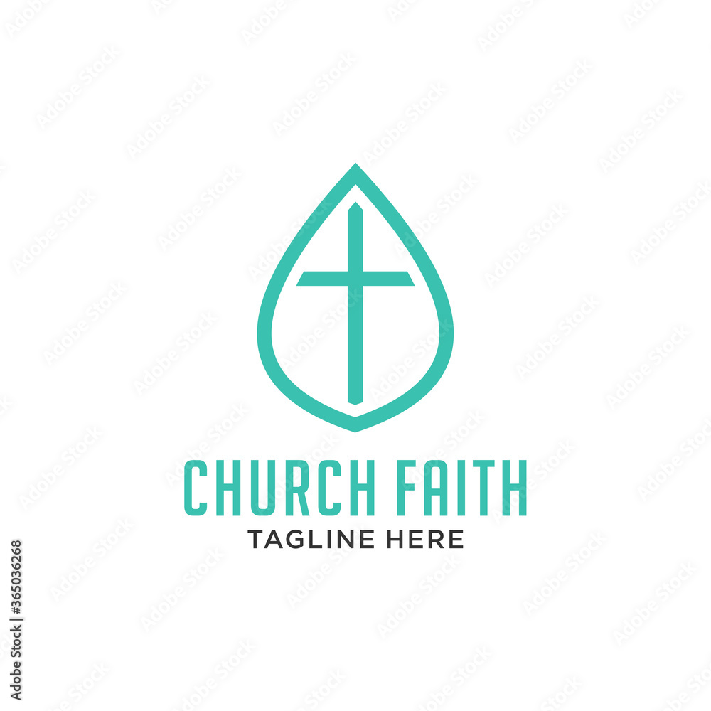simple Church logo. Christian or catholic symbols. Cross symbol of the ...