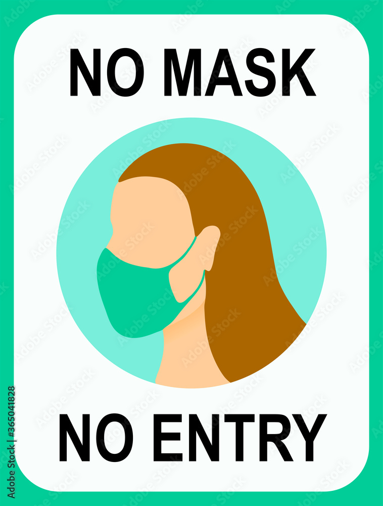 No mask no entry poster. Mask required sign Stock Vector | Adobe Stock
