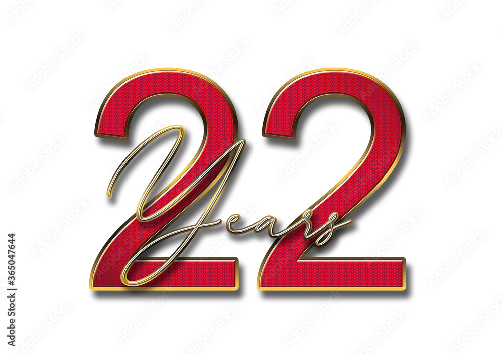 22, Jahre, Geburtstag, Ehrentag, Rot, Frau, Grafik Stock Illustration ...