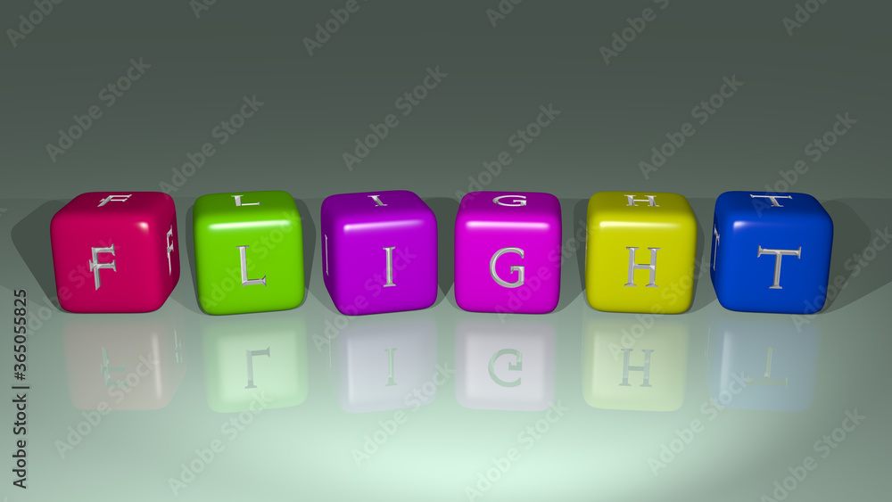 Flight combined by dice letters and color crossing for the related ...