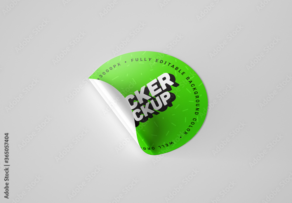 Circle Sticker Mockup Stock Template | Adobe Stock