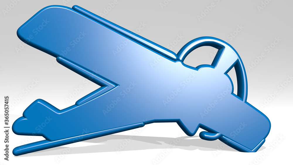 ภาพประกอบสต็อก aeroplane from a perspective with the shadow. A thick ...