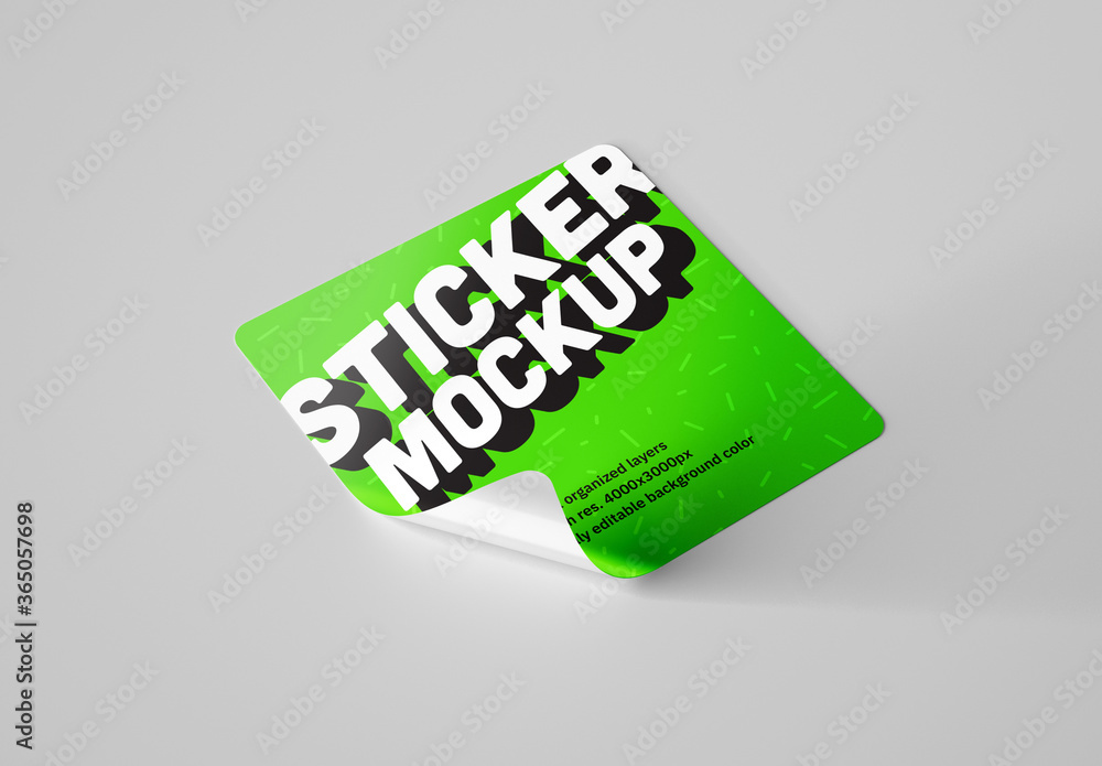 Square Sticker Mockup Stock Template | Adobe Stock