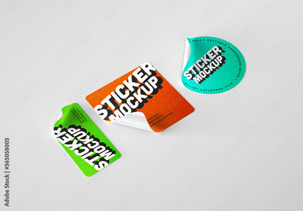 Sticker Mockup Stock Template | Adobe Stock