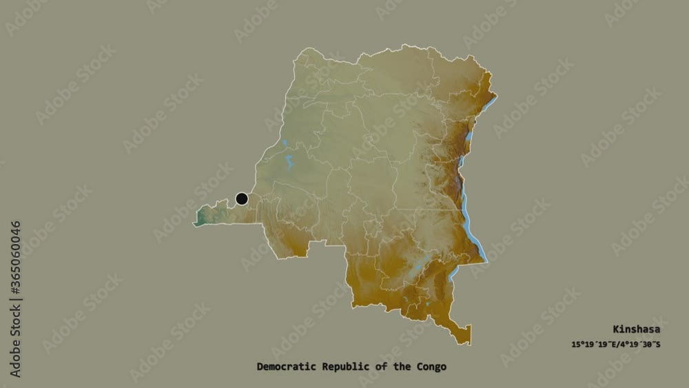 Kinshasa, province of Democratic Republic of the Congo, with its ...