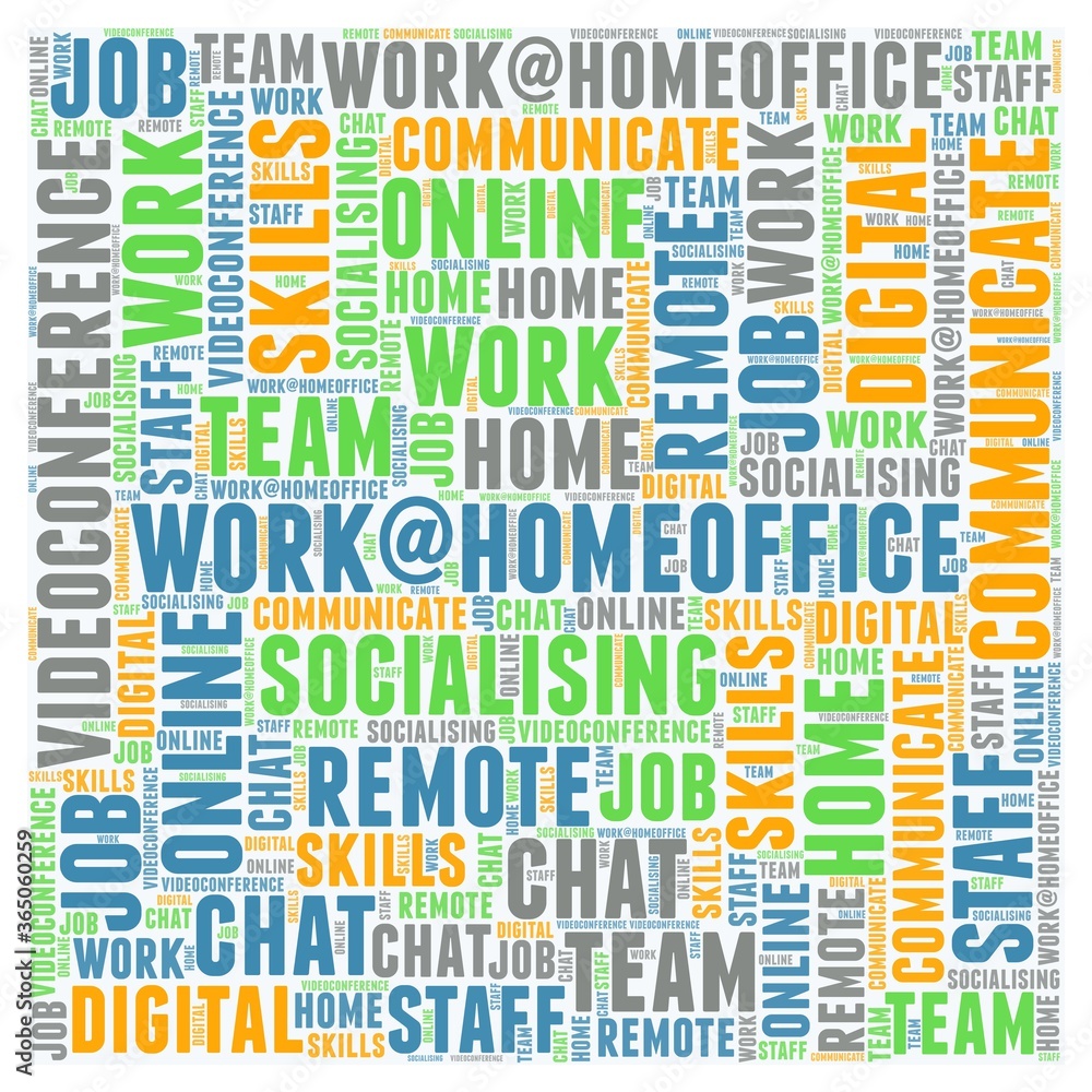 Word cloud work@homeoffice as a description for the modern work during ...