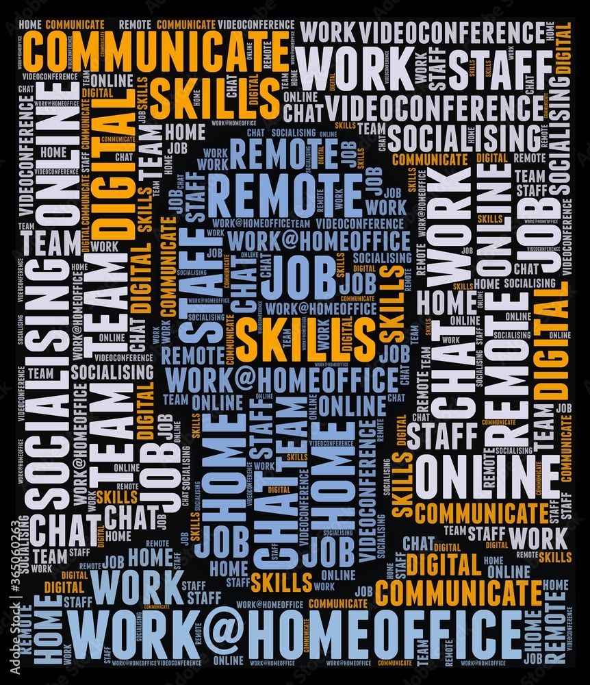 Word cloud work@homeoffice as a description for the modern work during ...