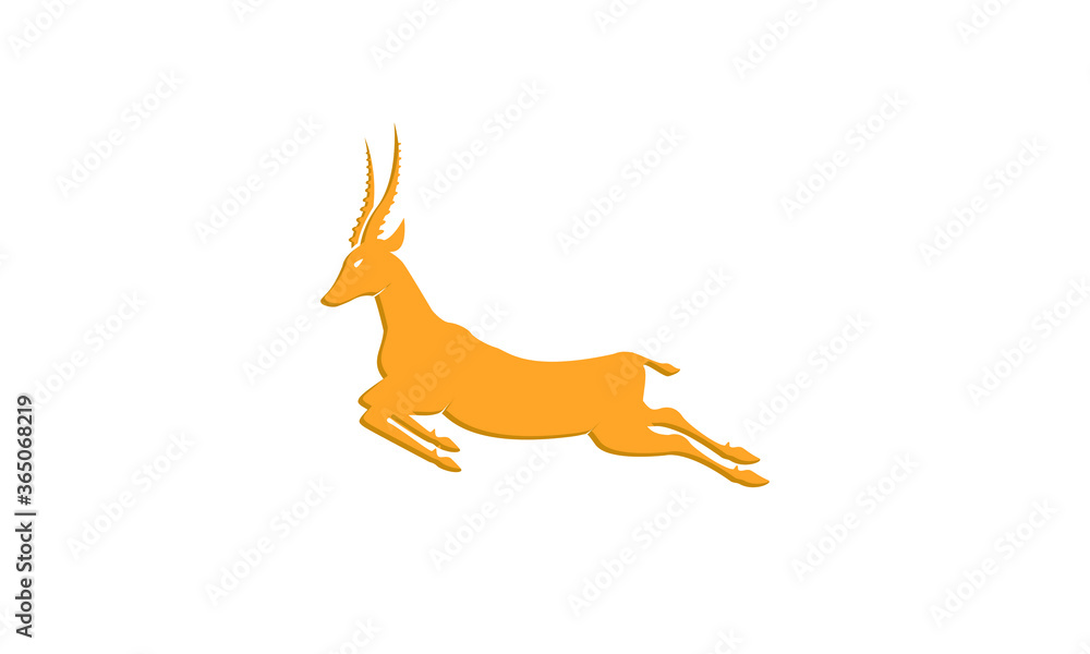 Gazelle goat jump antelope. Ghazal run vector stand side view ...