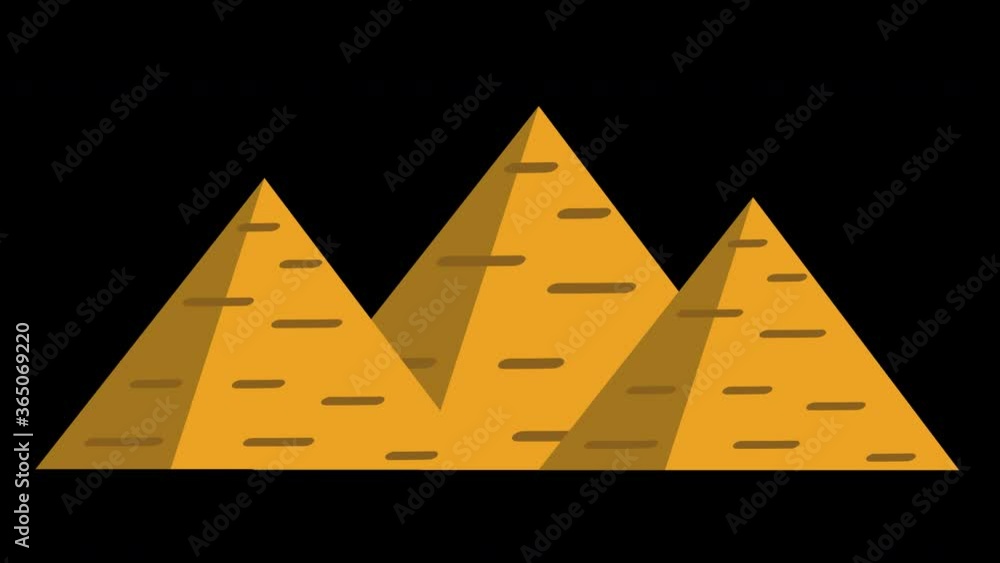 Egypt Pyramids. Cartoon animation animated icon on transparent ...