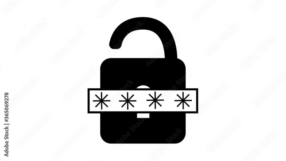 Icon combination lock. Animation of the opening of the castle by code ...