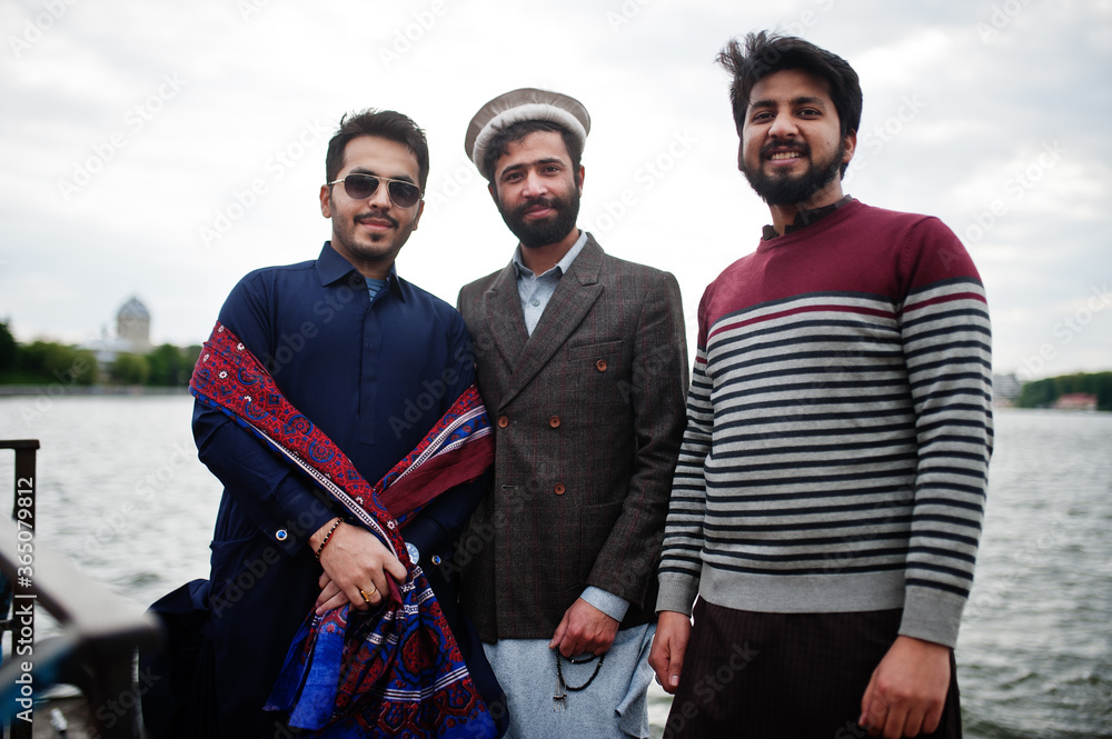Group of pakistani man wearing traditional clothes salwar kameez or ...
