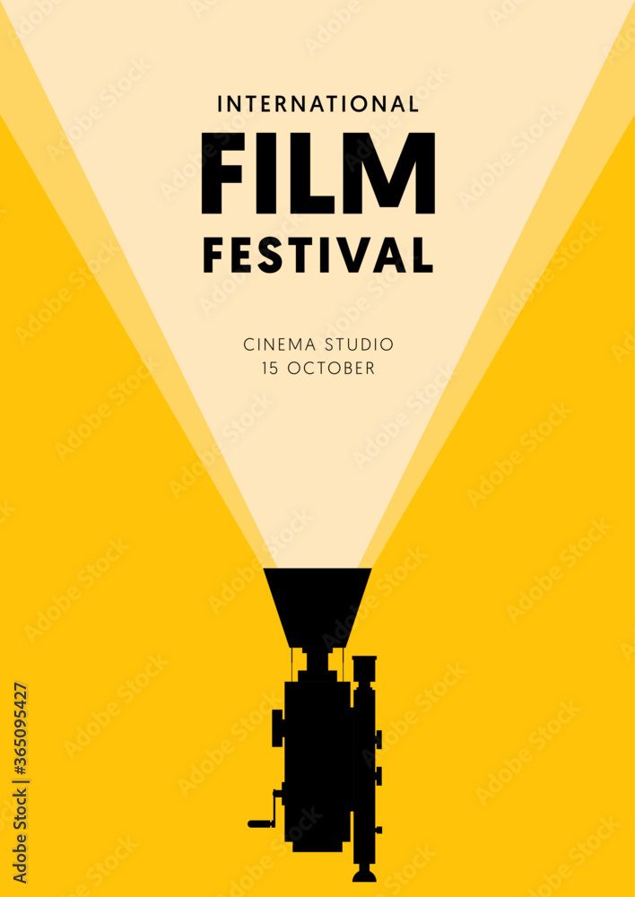 Movie and film poster design template background vintage retro style ...