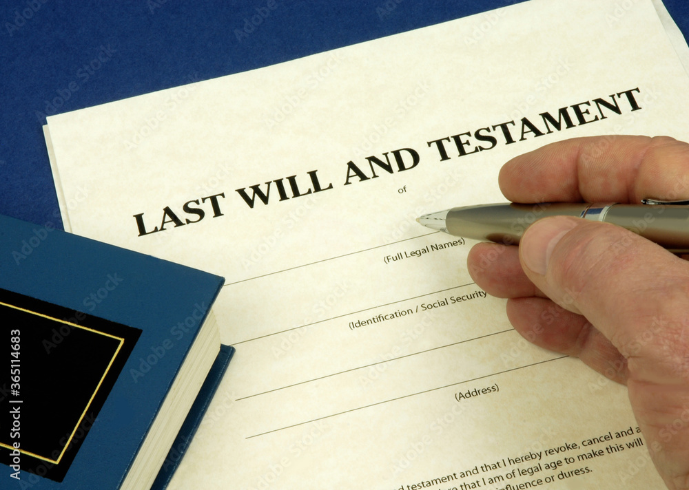 Examples of a Last Will and Testament ready to be completed and signed ...