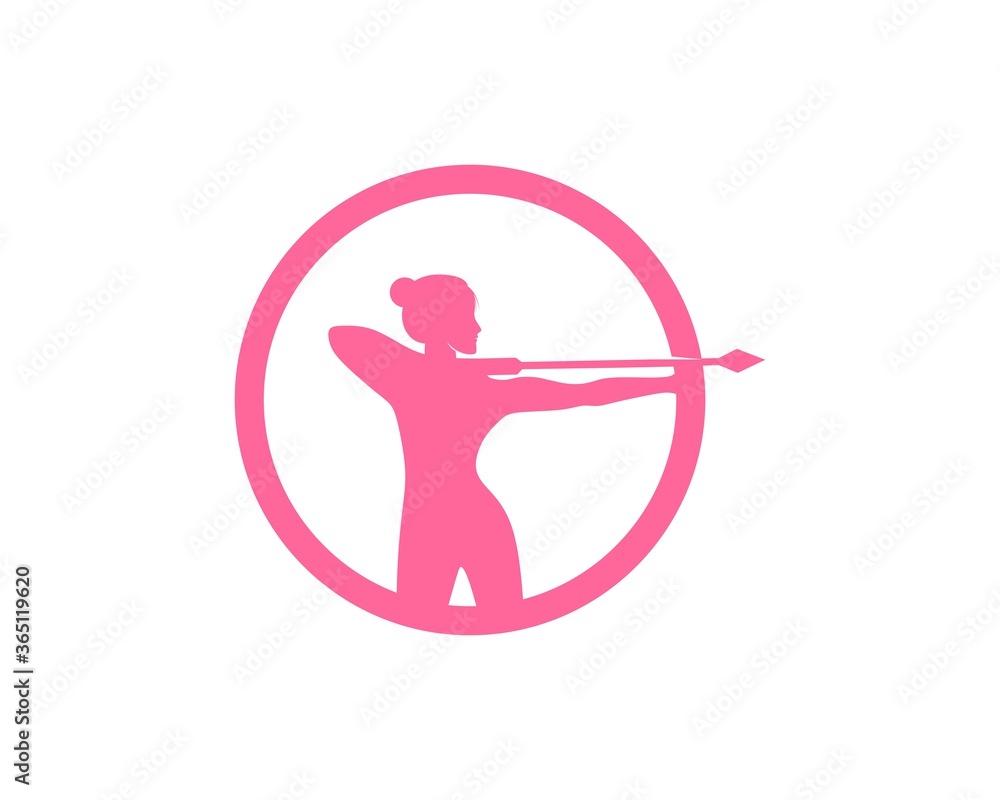 Beautiful women archer in pink color Stock Vector | Adobe Stock