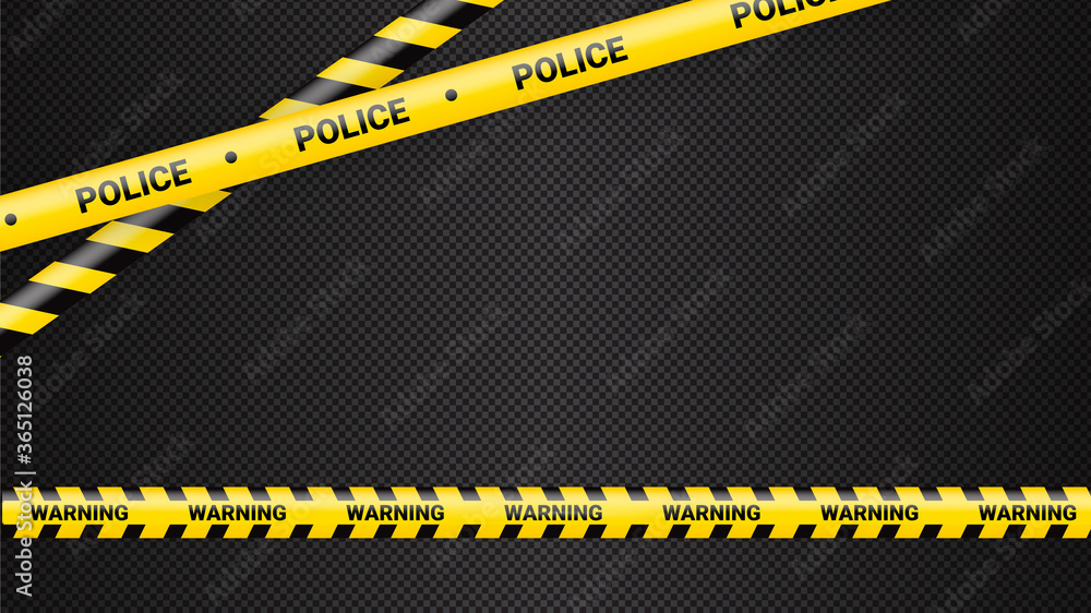 Police tape, crime danger line. Caution police lines isolated. Warning ...