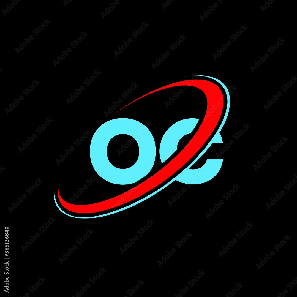 OC O C letter logo design. Initial letter OC linked circle uppercase ...