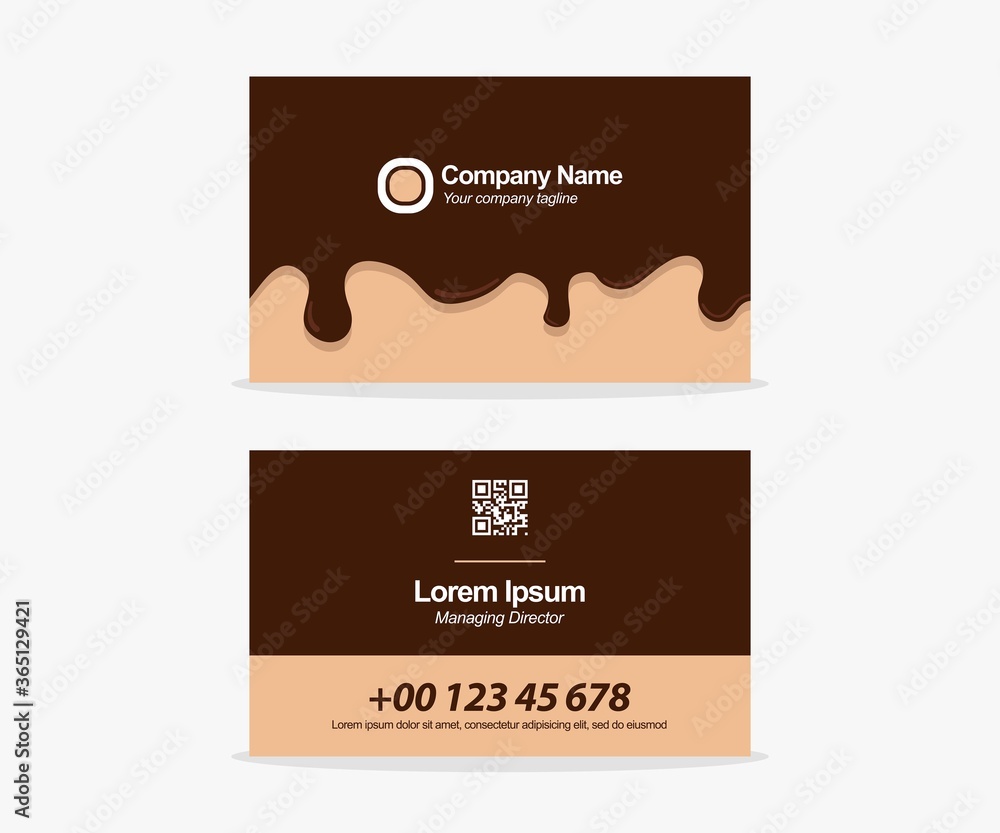 Chocolate Business Card Design Template. Ice Cream, Bread and Cakes ...