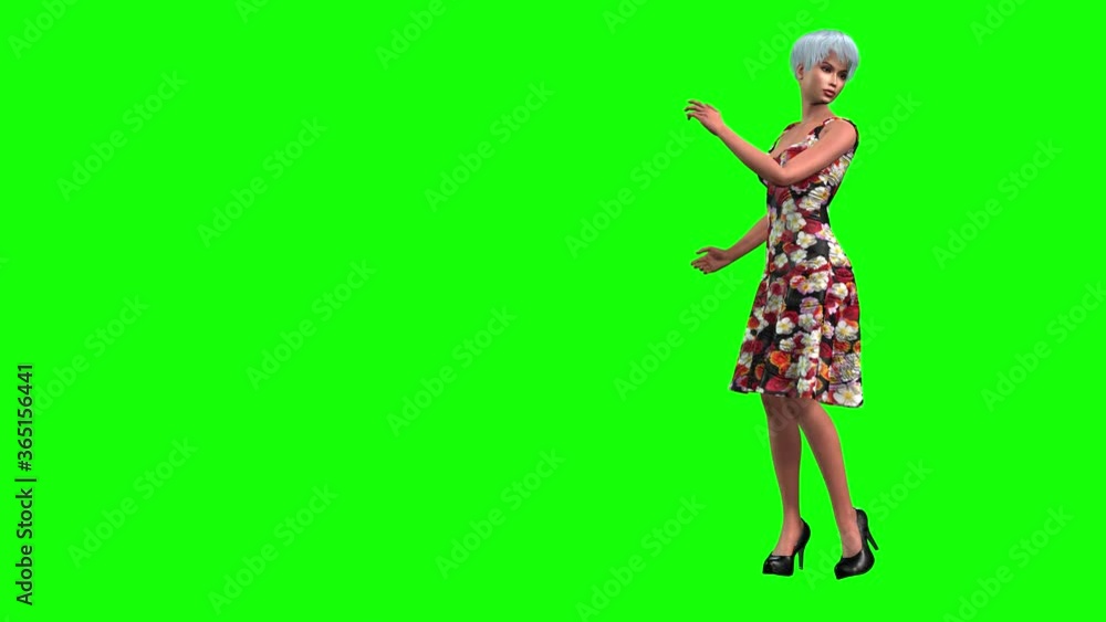 An 3D animation of a attractive Fashion model shown in two footages ...